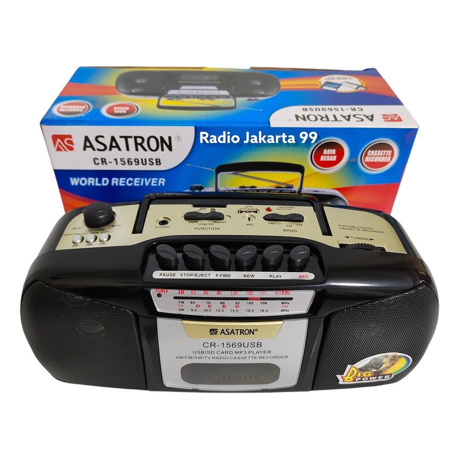 Jual Asatron Radio Kaset Am Fm CR-1569 Usb Tape Recorder Portable ...