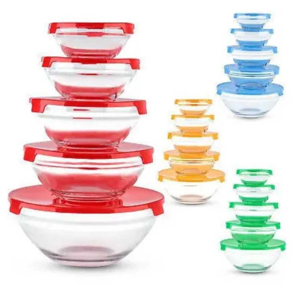 Jual Glass Bowl Set Isi 5 pcs / 5 in 1 Fresh Bowl kaca/ Mangkuk Glass ...