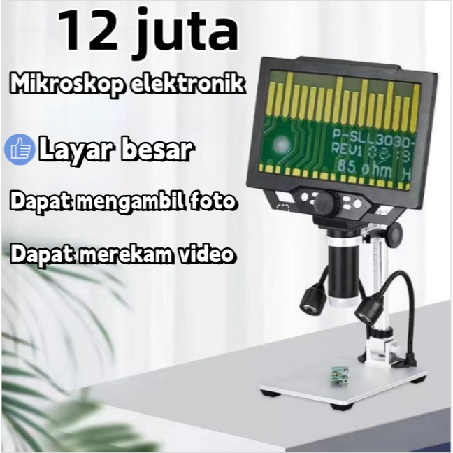 Jual 1200X microscope digital Mikroskop Digital Elektronik 12MP 7 Inch ...