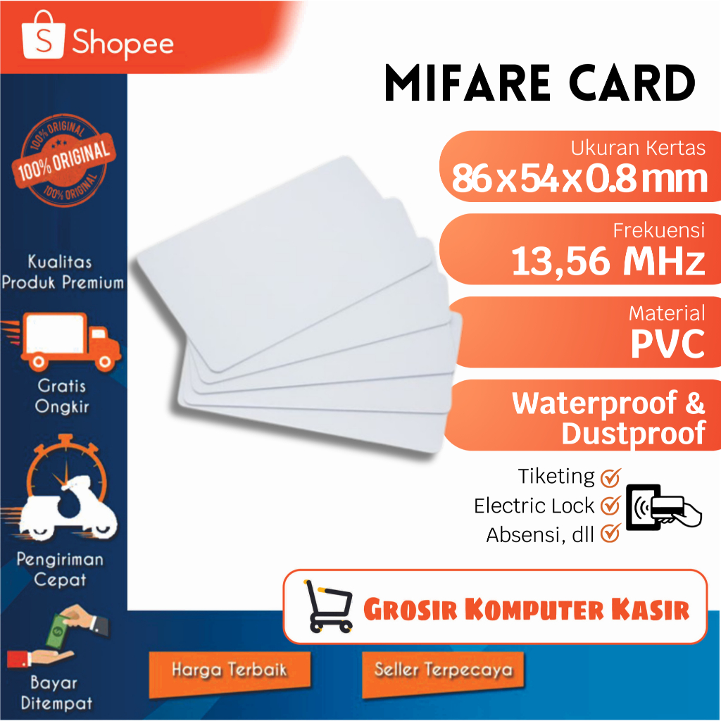 Jual Kartu Mifare 13.56Mhz 1K Smart Card Contactless RFID | Shopee ...