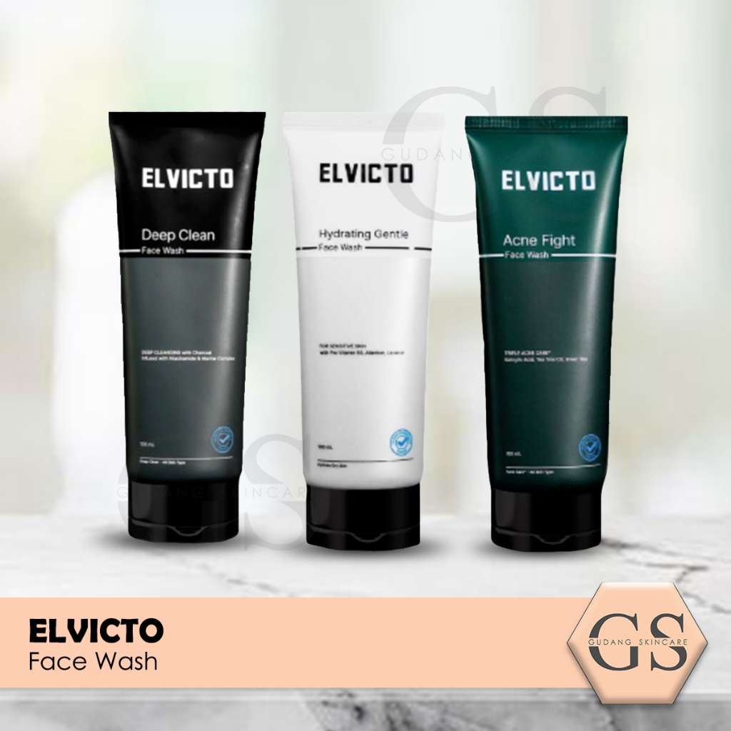Jual ELVICTO Facial Wash Deep Clean Sabun Wajah Pria Face Wash Acne Sabun Cuci Muka Cowok ...