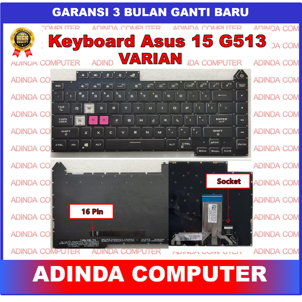 Jual Keyboard Asus ROG Strix G15 G513 G513QM G513QR G513QY G513R G513RC ...