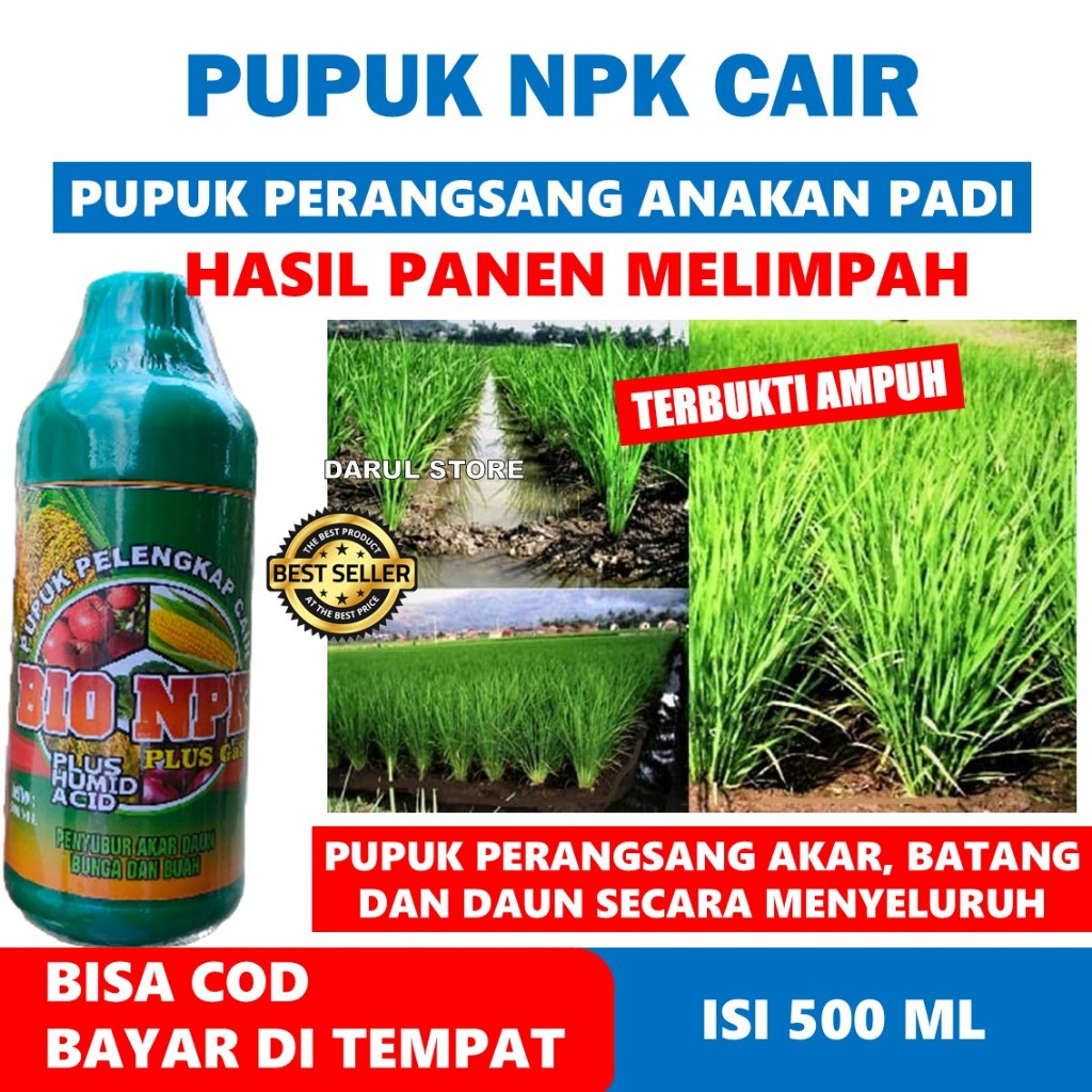 Jual (BISA BAYAR DI TEMPAT) NPK GAZA PELEBAT ANAKAN PADI PUPUK NPK CAIR isi 500 ML Pupuk Semprot ...