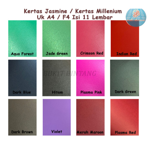 Jual Kertas Jasmine / Kertas Millenium 220 Gsm Ukuran A4 dan F4, Isi 11 ...