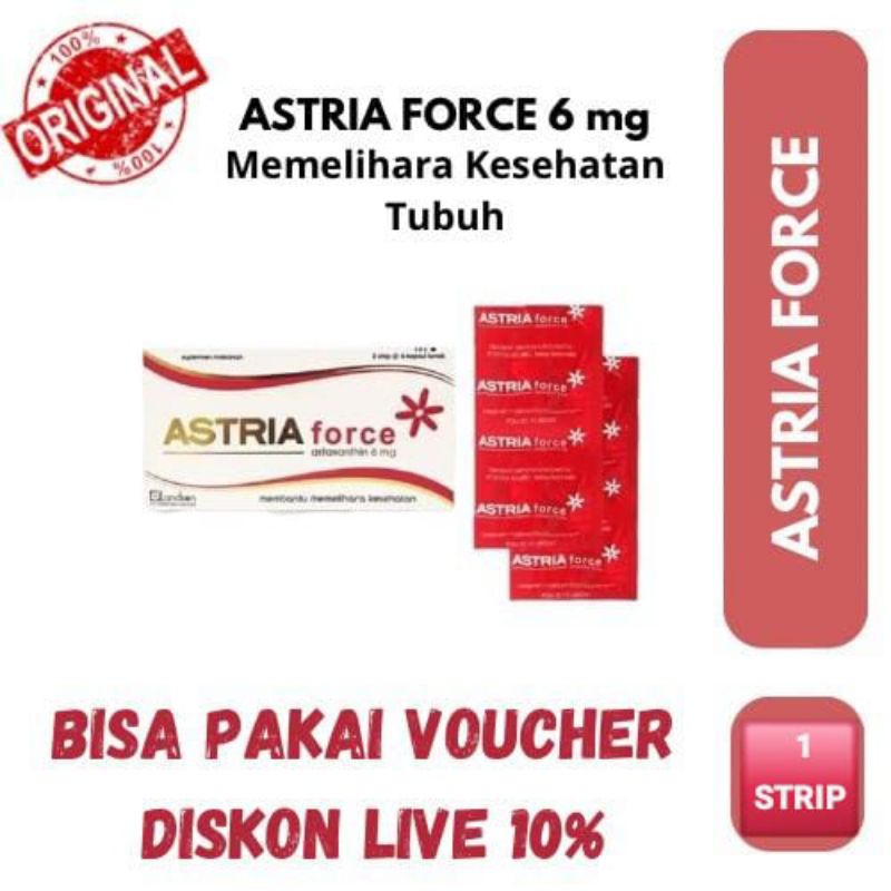 Jual ASTRIA FORCE 6 MG ASTAXANTHIN STRIP 6 KAPSUL | Shopee Indonesia
