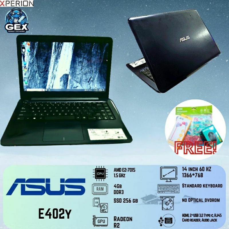 Jual laptop asus E402Y mulus normal bekas preloved SSD 256gb 14inch ...