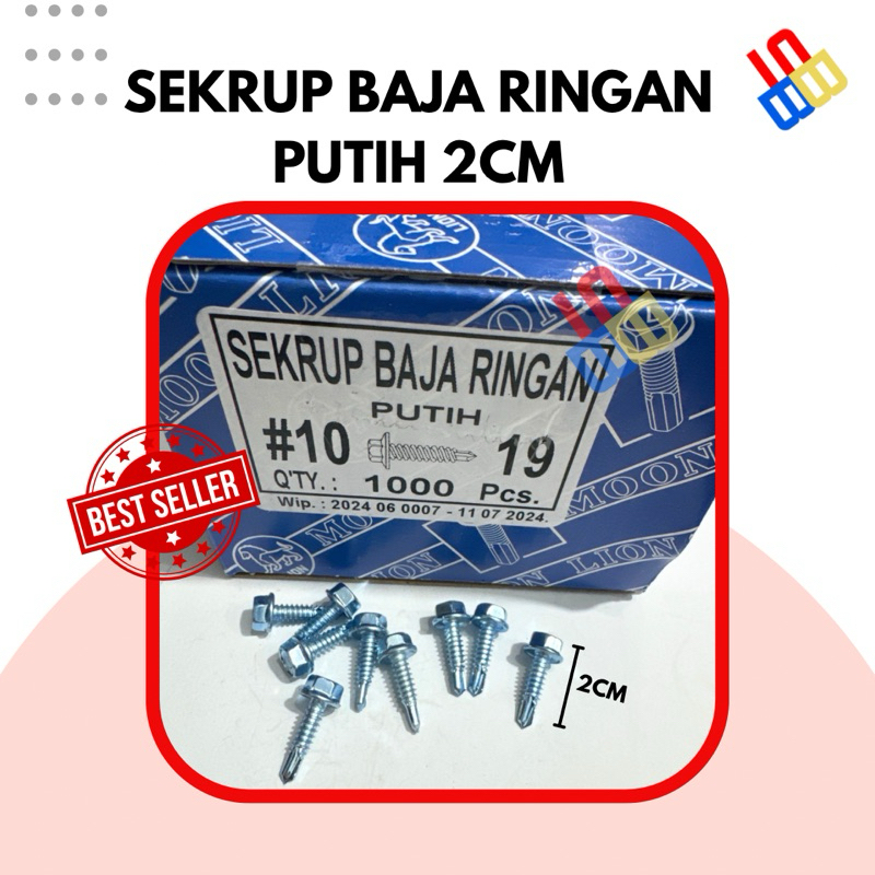 Jual 1 BOX & 1/2 BOX Sekrup Baja Ringan Lion 2 cm / Skrup Kanal / Skrup ...