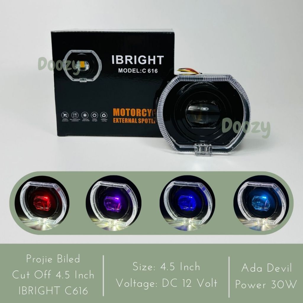 Jual IBRIGHT C616 Projie Biled Cut Off 4.5 Inch Body Hitam Lebih Tipis Cahaya Lebih Lebar ...