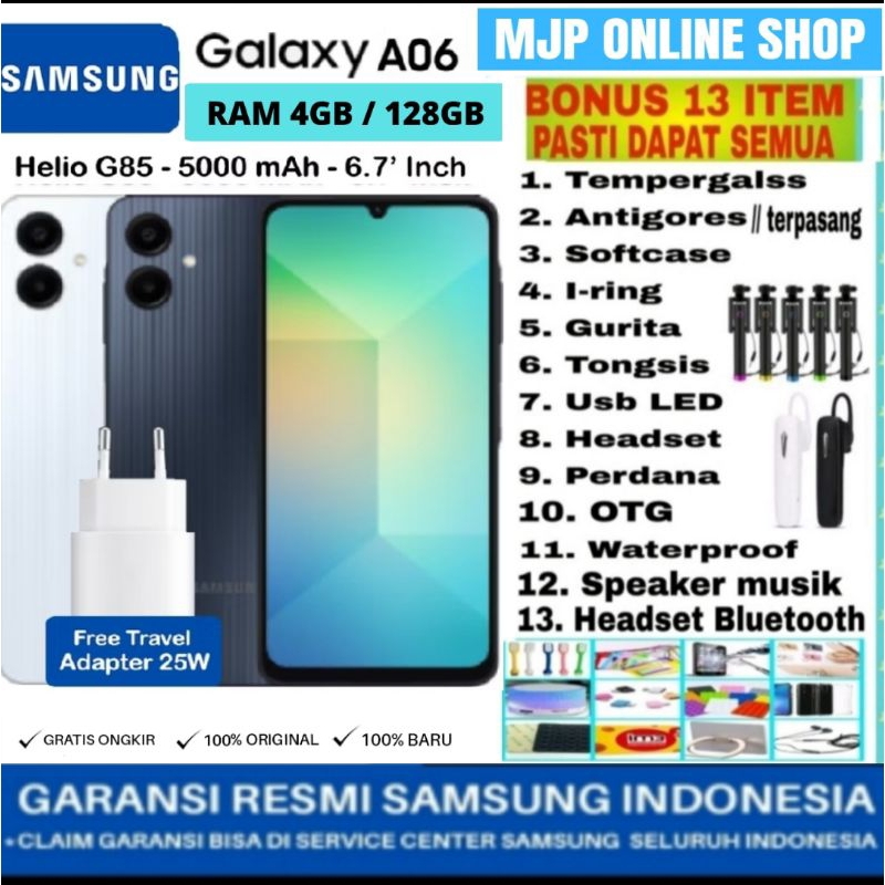 Jual SAMSUNG GALAXY A06 4/128GB RAM 4GB ROM 128GB/64GB GARANSI RESMI SAMSUNG INDONESIA we ...