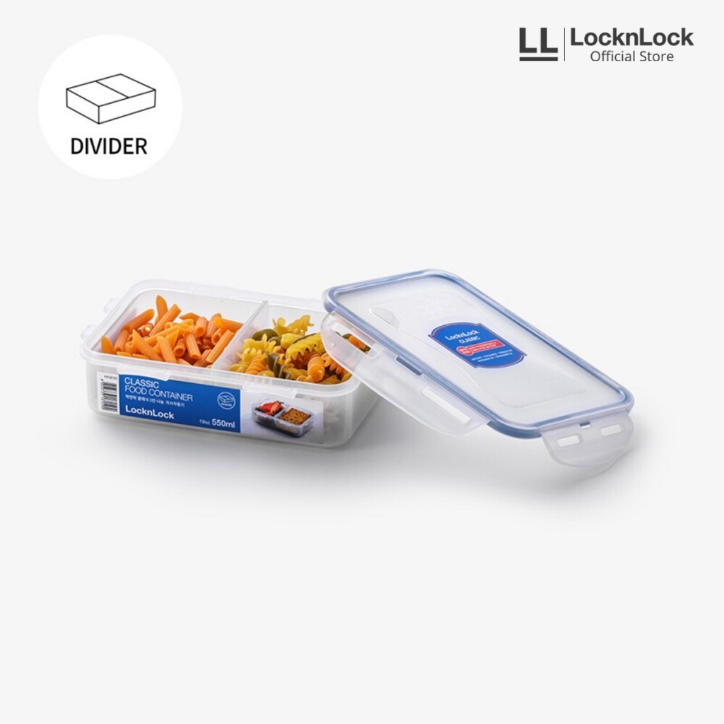 Jual LocknLock Classic Kotak Makan Rectangular Short 550ml With Divider ...