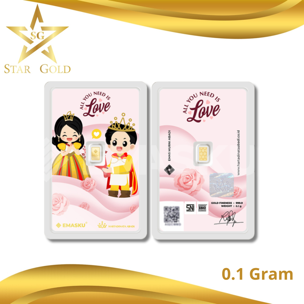 Jual LOGAM MULIA EMASKU MICRO GOLD 0.1GR DAN 0.25GR LOVE SERIES ...