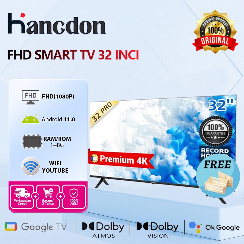Jual Free Kayu Promosi SMART TV Digital 32 inch smart tv led Android Coolita Wifi AV Miracast ...