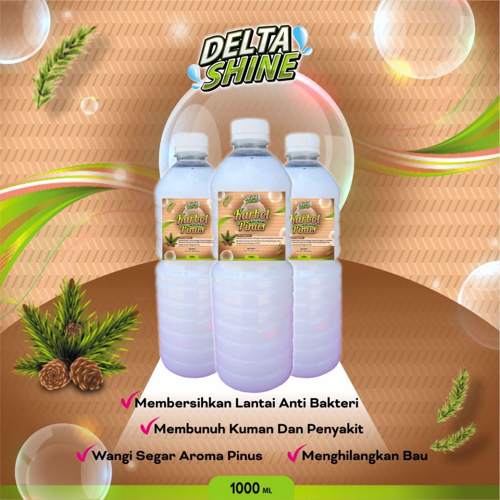 Jual (DELTA SHINE) Karbol 1000ml, Sabun Pel, Sabun pembersih lantai ...
