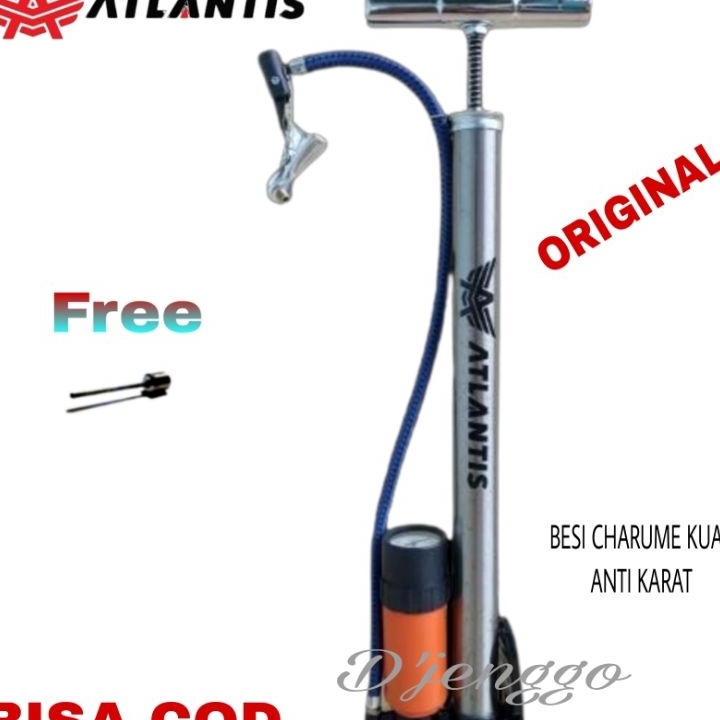Jual Pompa Ban Sepeda Motor Mobil ATLANTIS GINAL Besi Charume Kuat Anti ...