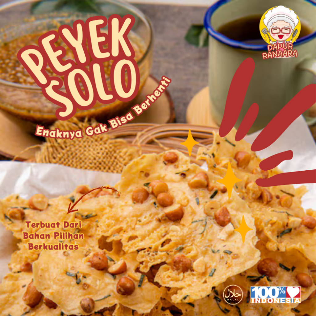 Jual Rempeyek Peyek Solo | Varian Kacang dan Rebon | Kemasan Mika Large ...