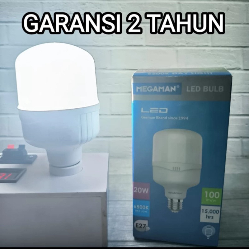 Jual MEGAMAN Lampu Led T Bulb 20W 20 Watt Cahaya Putih Garansi 1 Tahun ...