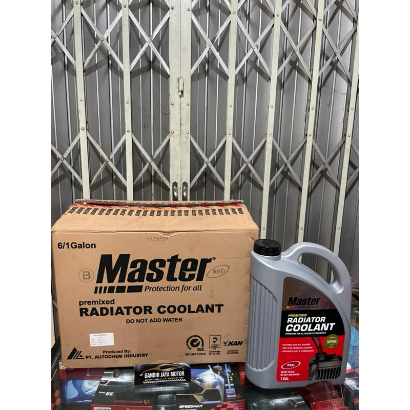 Jual MASTER AIR RADIATOR COOLANT PREMIXED 1 GALON WARNA MERAH | Shopee ...