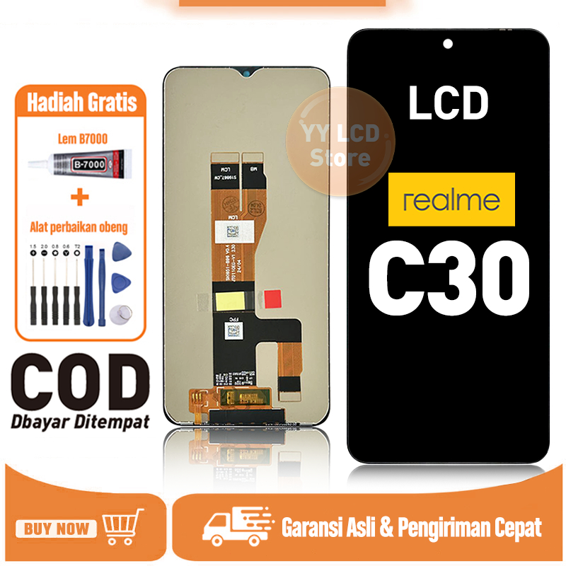 Jual LCD REALME C30 Original COD TOUCHSCREEN Fullset Crown Murah ...