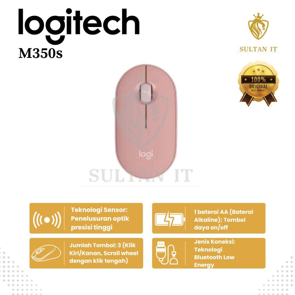 Jual Logitech M350s Pebble 2 Mouse Wireless Silent Original Bluetooth ...
