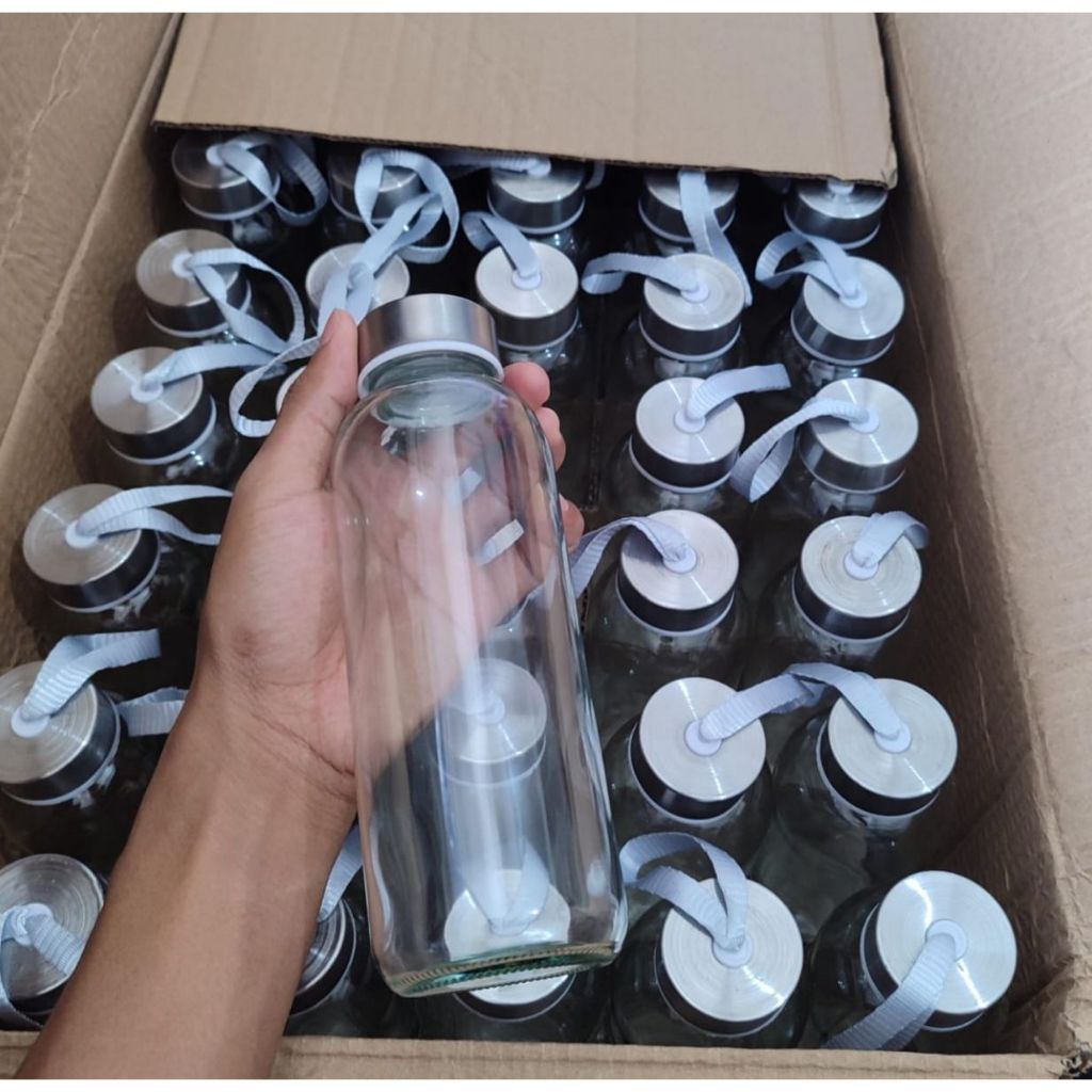 Jual Botol Minum Kaca Transparan ( Hanya Bisa Instant/Sameday) | Shopee ...