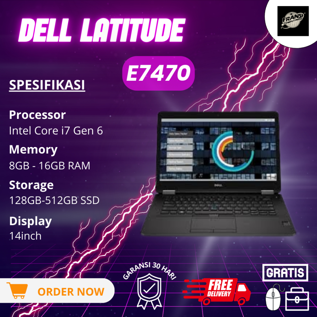 Jual Laptop Gaming Dell Latitude E7470 Core I7 Gen6 Ram 8GB Ssd 256GB ...