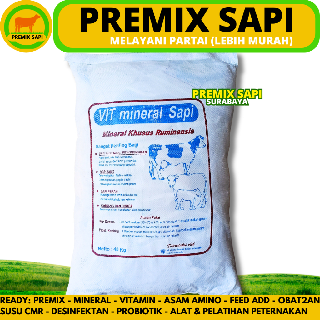 Jual VIT MINERAL SAPI 40 KG (1 SAK) - Mineral Kalsium Pelengkap Pakan ...