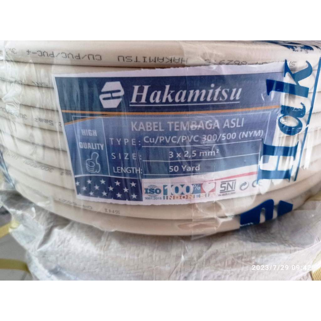 Jual Kabel listrik tembaga NYM 3x2.5 SNI panjang 50 kabel kawat lidi tunggal isi 3 x 2,5 ...