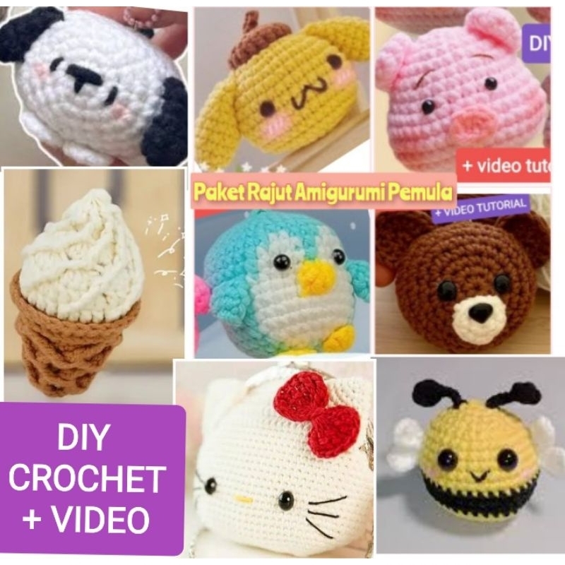 Jual DIY CROCHET KIT pemula amigurumi PAKET BELAJAR MERAJUT + VIDEO ...