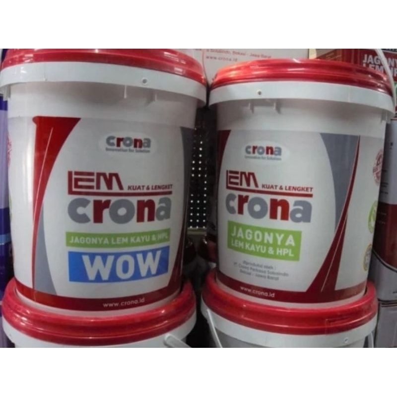 Jual lem putih crona wow 20kg kemasan timba lem hpl lem sheet | Shopee ...