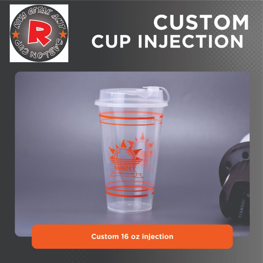 Jual CUP INJECTION 16oz SABLON CUP PLASTIK 16OZ/22oz natural | Shopee ...