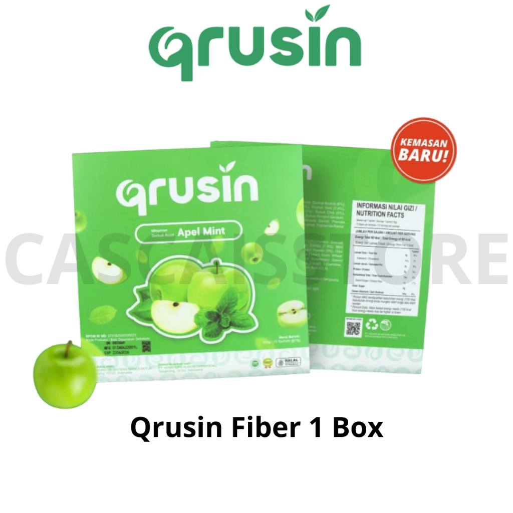 Jual Qrusin Fiber 1 Box 15 Sachet Minuman Diet Serat Slim Suplemen ...