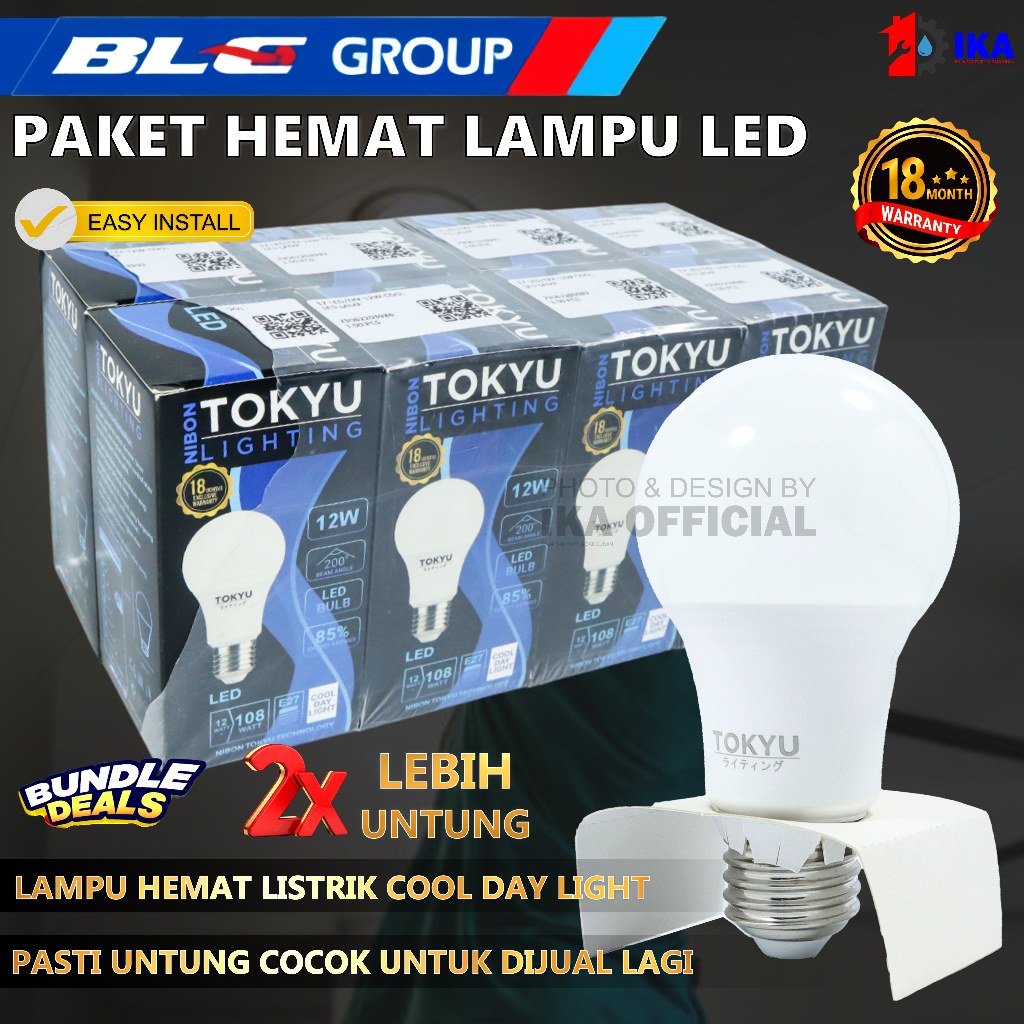 Jual GROSIR 1 PACK Lampu LED Tokyu 12 Watt Bohlam / 8 PCS LED TOKYU ...