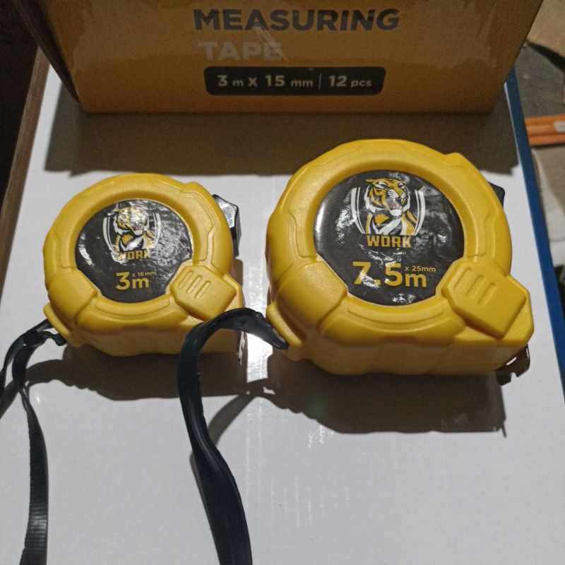 Jual METERAN WORK TIGER KUNING 3 M,5 M,7,5 M | Shopee Indonesia