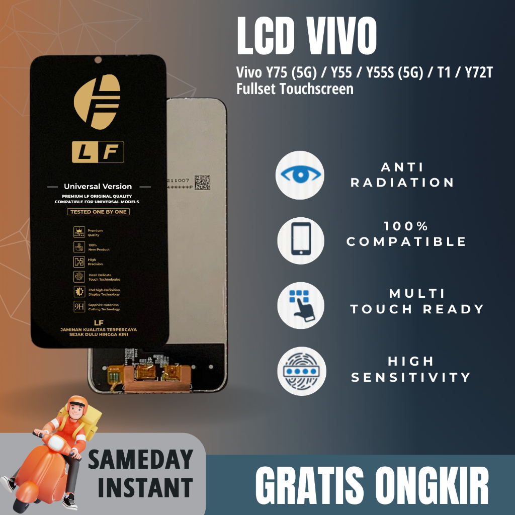 Jual LF - (GARANSI LEM) LCD Vivo Y75 (5G) / Y55 / Y55S (5G) / T1 / Y72T ...
