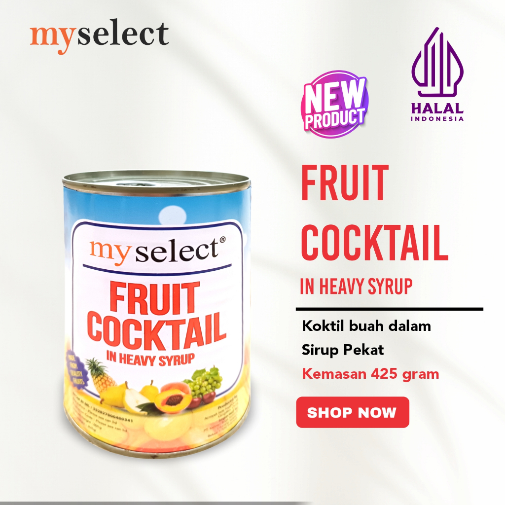 Jual Myselect fruit cocktail in Heavy Syrup koktil buah kemasan kaleng 425 gr | Shopee Indonesia