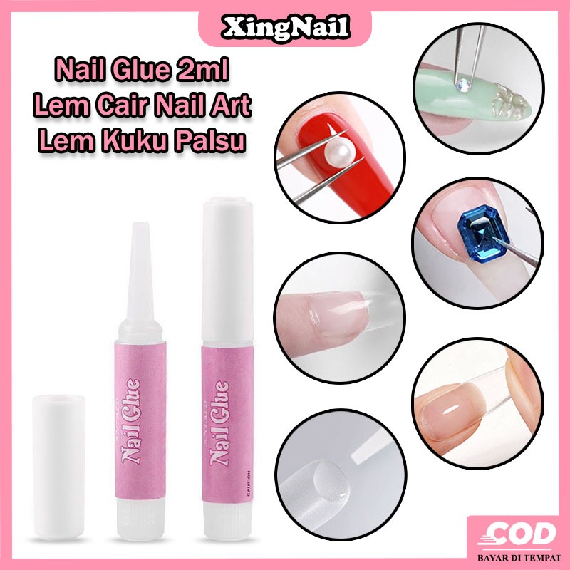 Jual [10pcs] COD Lem Kuku Palsu Cair 2 gr/ Lem Kuku Cair / Fake Nails Glue / Nail Glue Nail Art ...