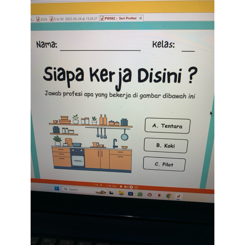 Jual LATIHAN SOAL TK / PAUD / SD PROFESI 100 LEMBAR | Shopee Indonesia