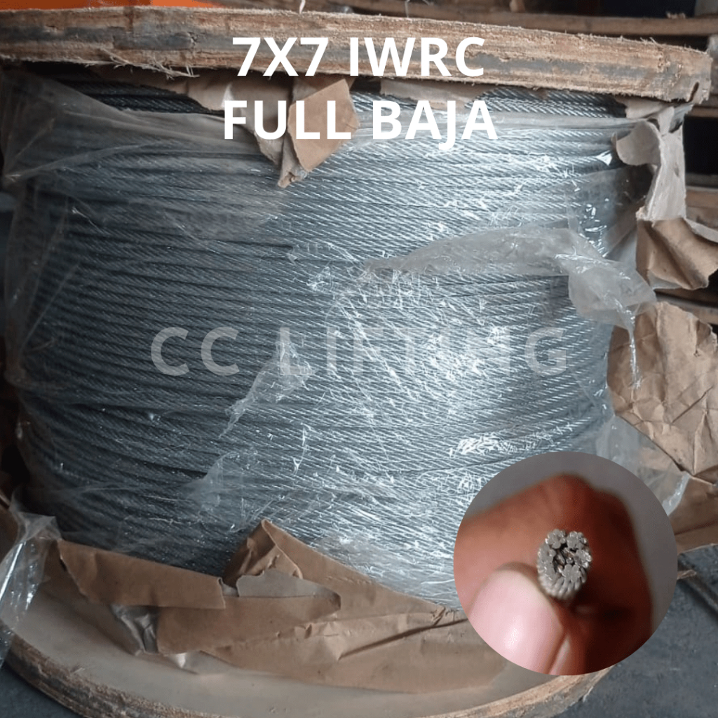 Jual Kawat Seling 5mm Full Baja Galvanis / Wire Rope 5mm 7x7 / Kawat Sling 5mm IWRC Galvanized ...