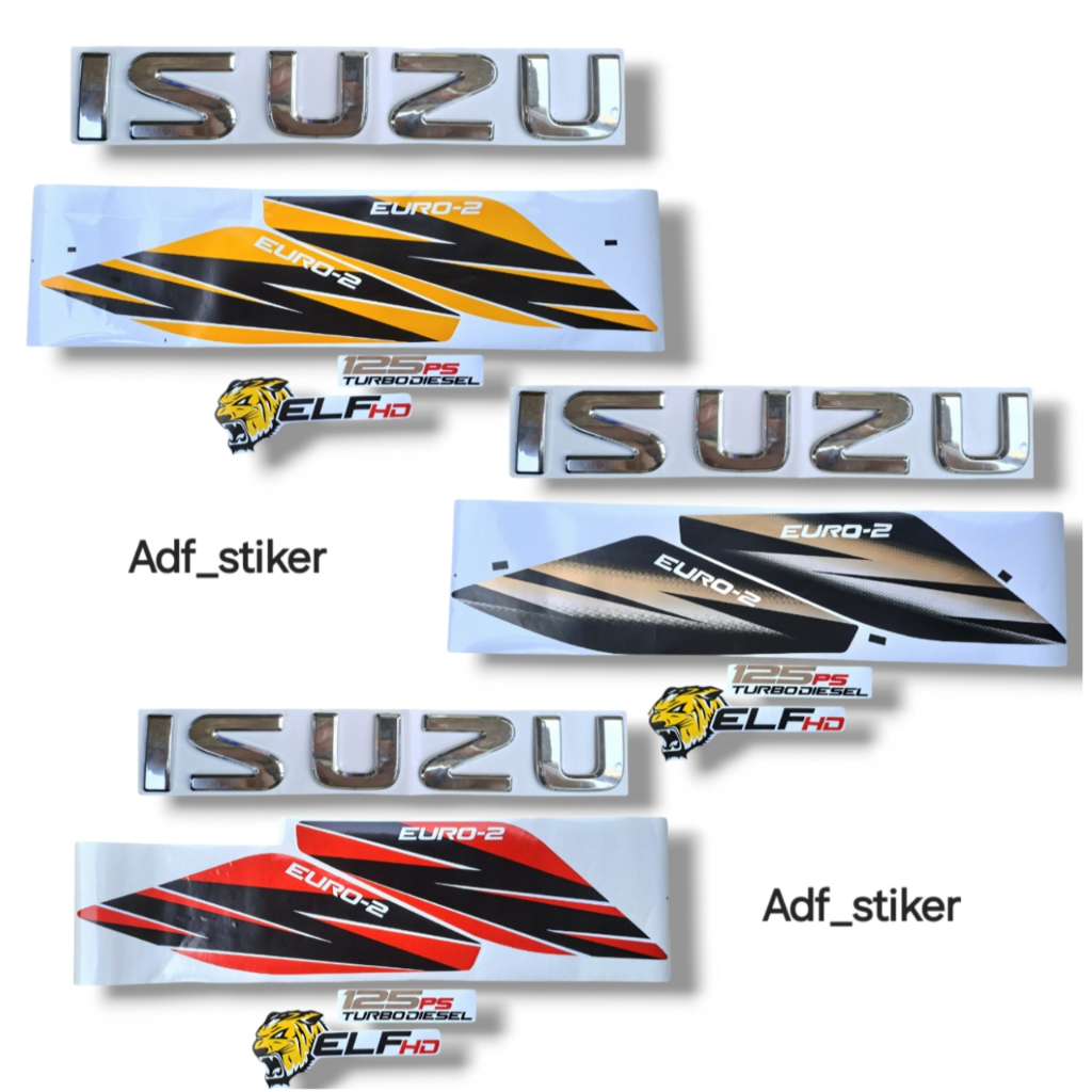 Jual Stiker+emblem set isuzu elf nkr 71 macan / Stiker emblem Elf ...
