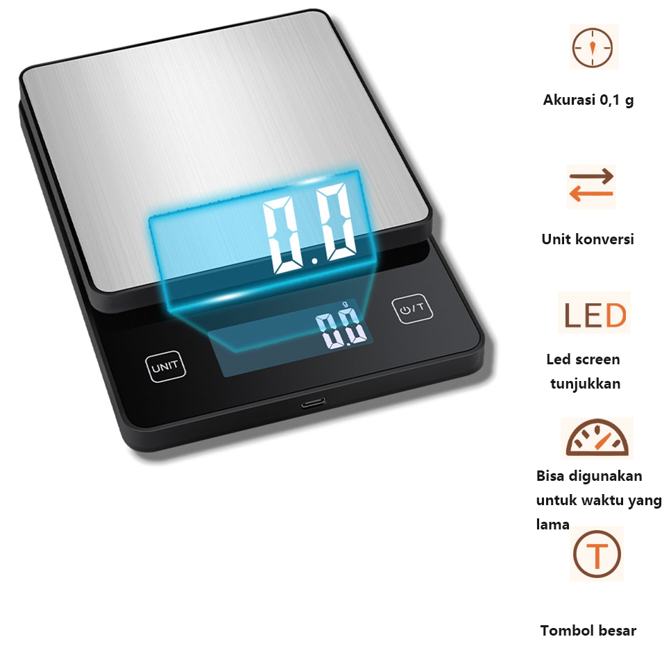 Jual Timbangan Digital Dapur Kitchen Scale 5kg-o.1gr Timbangan Kopi ...