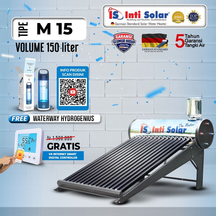 Jual Pemanas Air Inti Solar Kapasitas 150L Tipe THE MASTER Water Heater | Shopee Indonesia