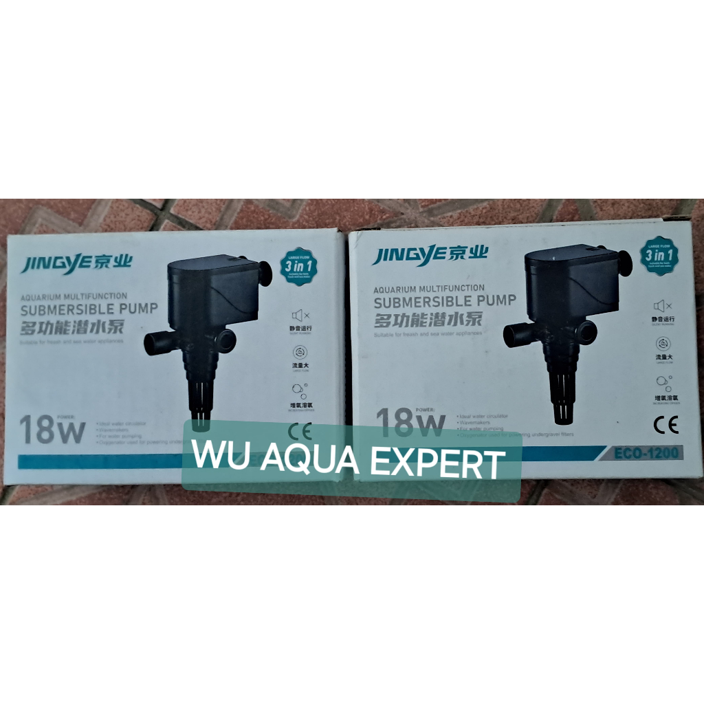 Jual Pompa Aquarium 3 In 1 JingYe 18W Submersible Pump Water Pump ECO ...