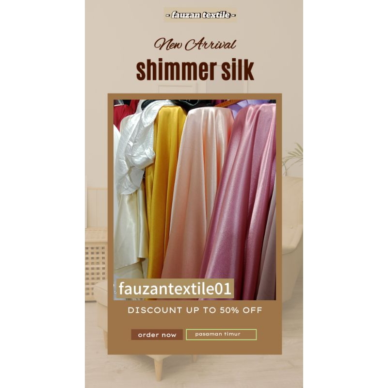 Jual bahan kain shimmer silk mengkilap simmer premium | Shopee Indonesia