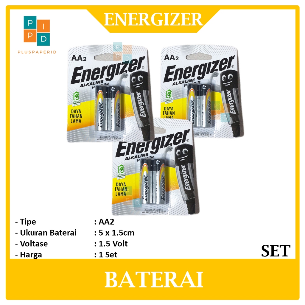 Jual Energizer - Baterai Alkaline Power AA2 - Set | Shopee Indonesia