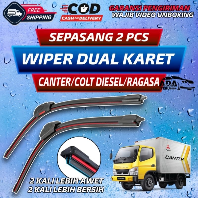 Jual Wiper Truck Canter / Colt Diesel / Ragasa Dual Karet Frameless ...