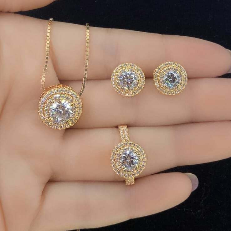 Jual MATLAINE-set perhiasan bulat full diamond gold silver titanium ...