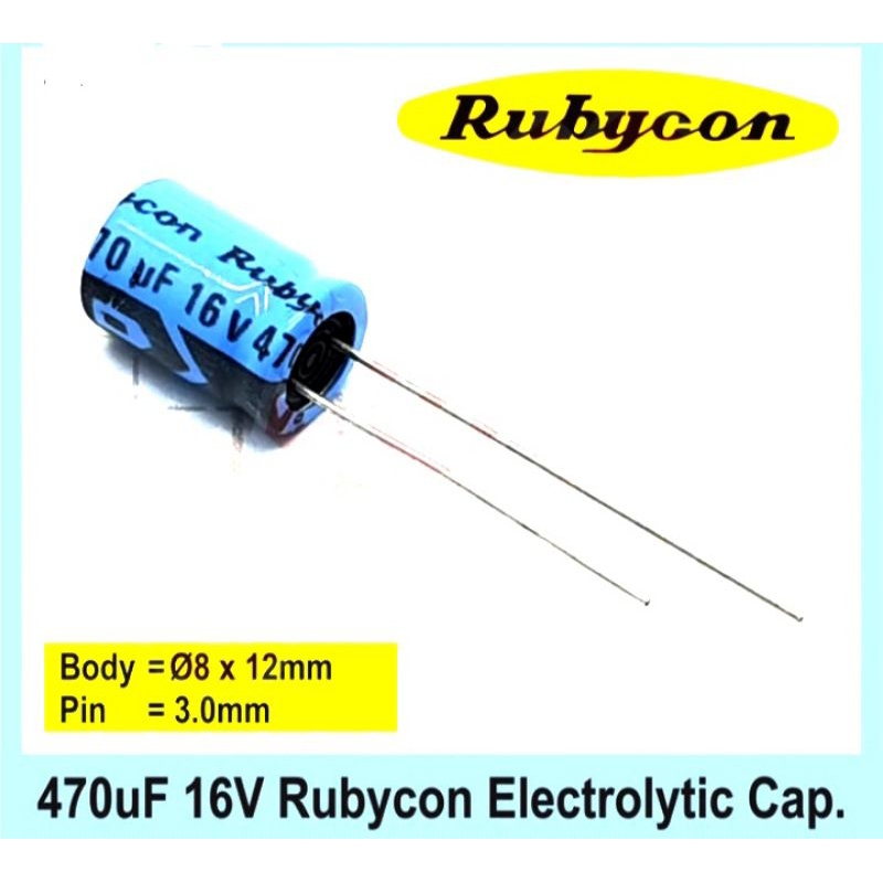 Jual Elco 470uF 16Volt Electrolytic Capacitor 470uF 16 Volt Kapasitor ...