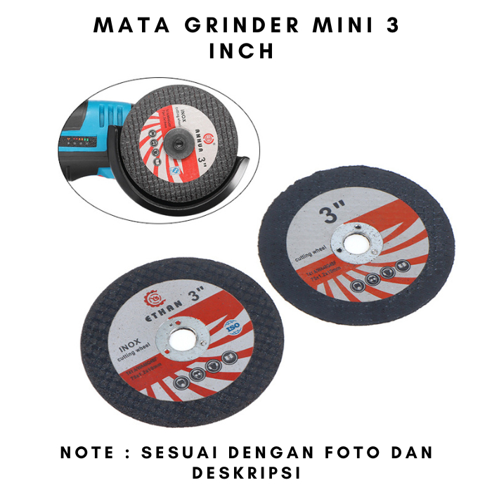 Jual Mata Mini Grinder 3 Inch 1 Pcs Cutting Disc Eye Grinding 3" Cakram ...