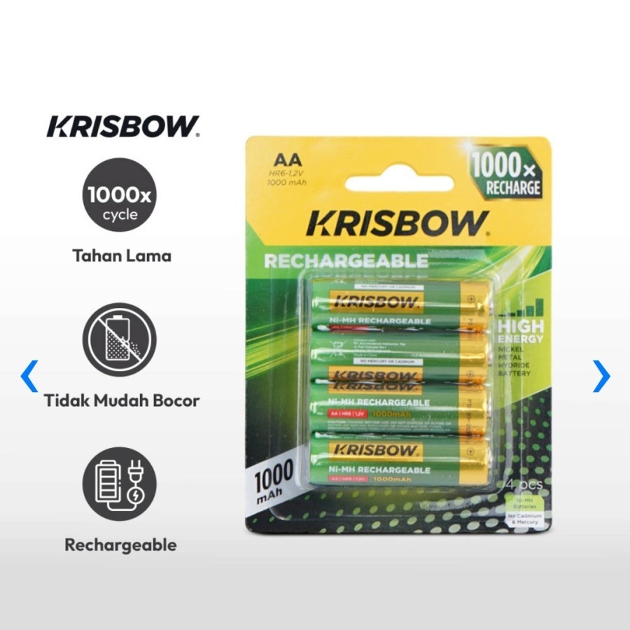 Jual Ace Krisbow Baterai Rechargeable Aa Batre Isi Ulang Peralatan ...