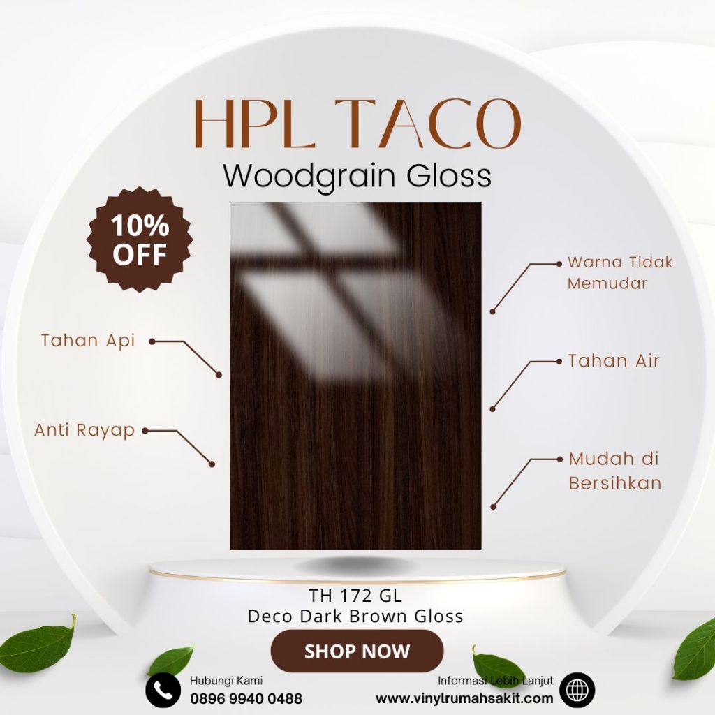 Jual HPL Taco kode TH 172 GL - Deco Dark Brown Gloss [Woodgrain Gloss ...